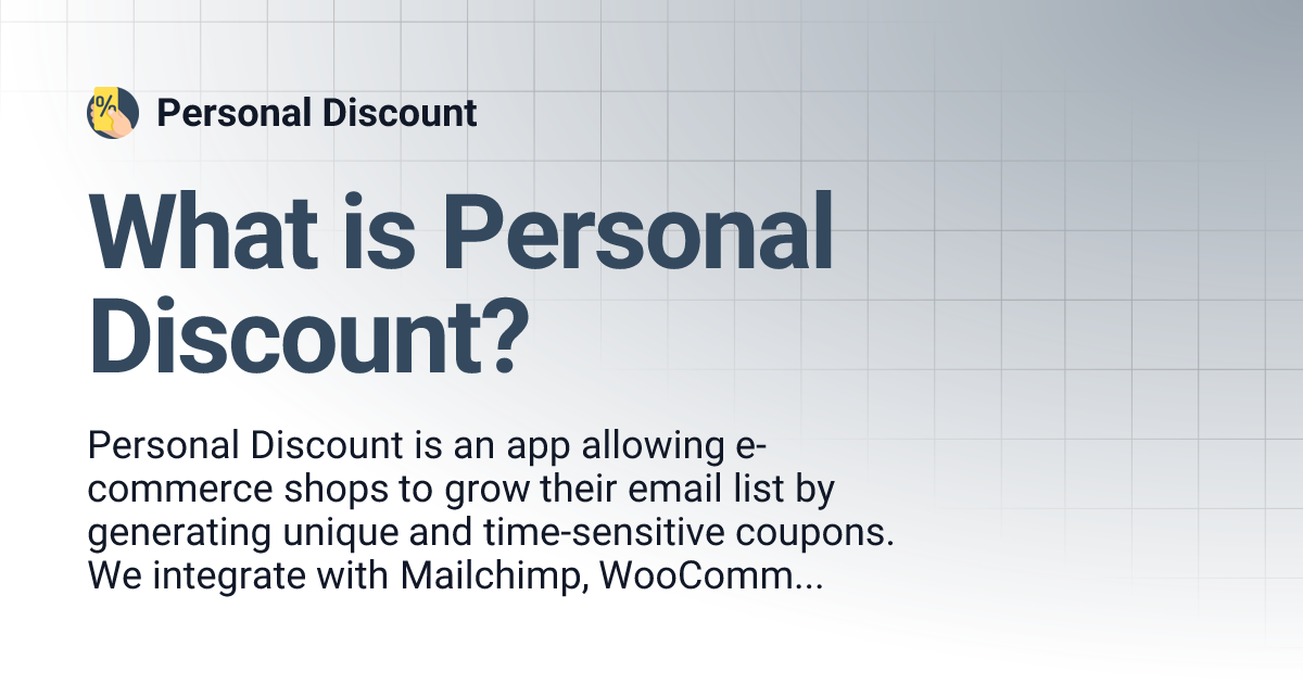 What is Personal Discount? | Personal Discount